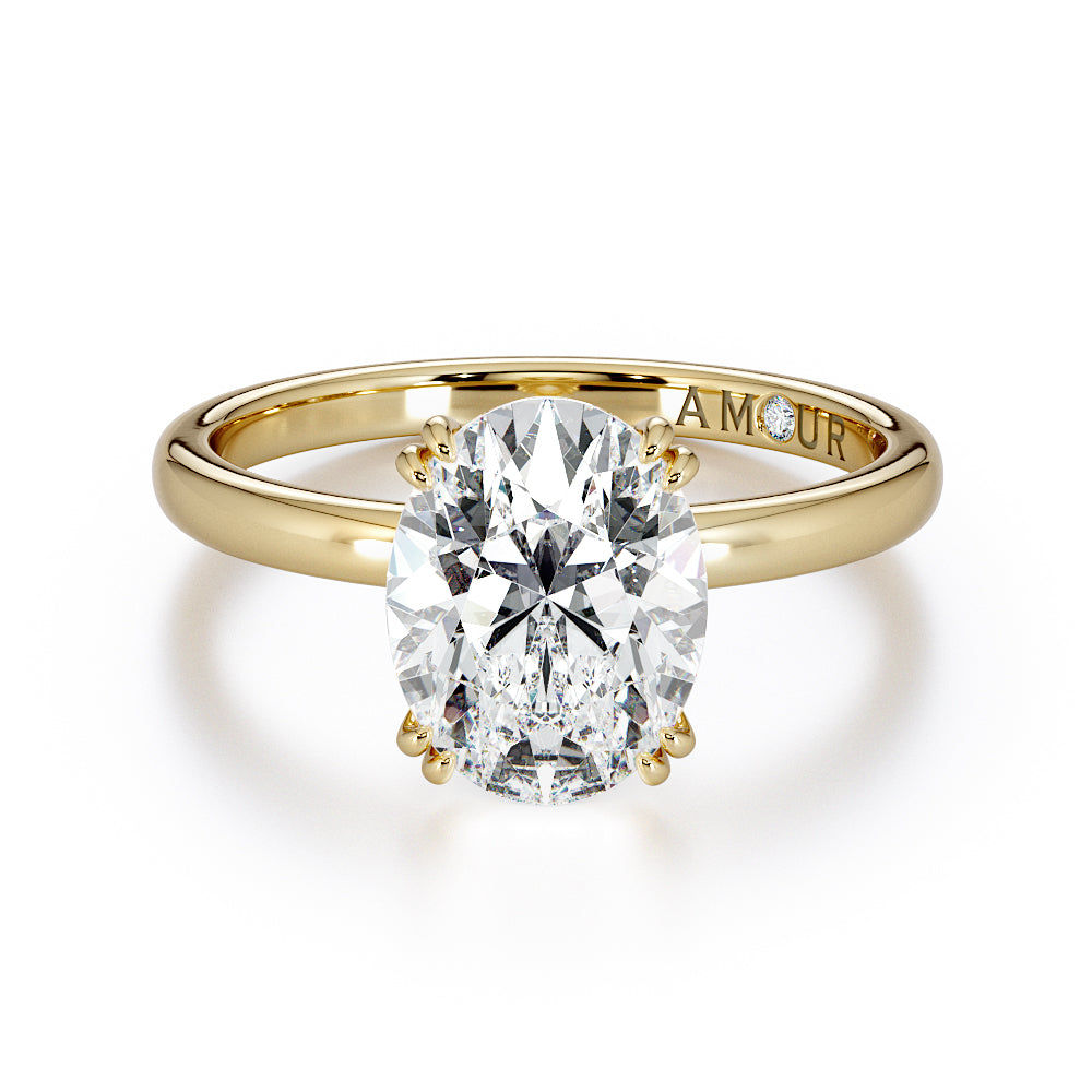 Double Claw Set Oval Cut Solitaire – Amour Jeweller